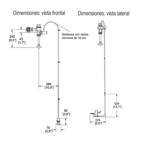 Ceramat - En Línea 018328 FLUXOMETRO MING PEDAL EXPUESTO19 3L CR (313 ...